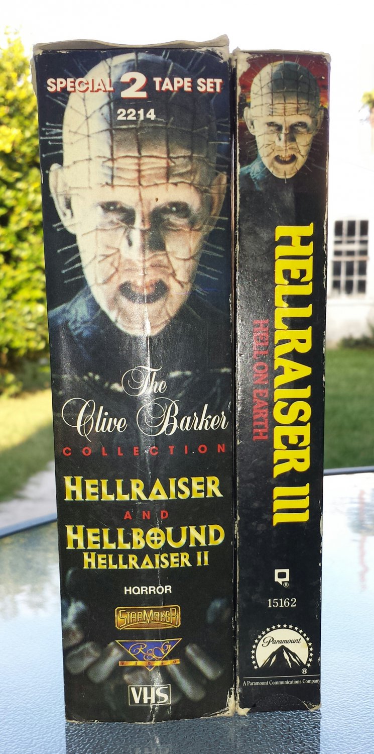 HELLRAISER 1 & 2 Box Set plus HELLRAISER 3 VTG VHS Videos set of 3 movies Horror Cult Classic!