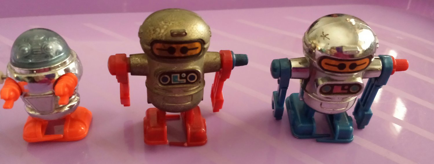 Vintage Tomy Rascal Robots Pocket Bots Acrobots Wind-up Walking Toys ...