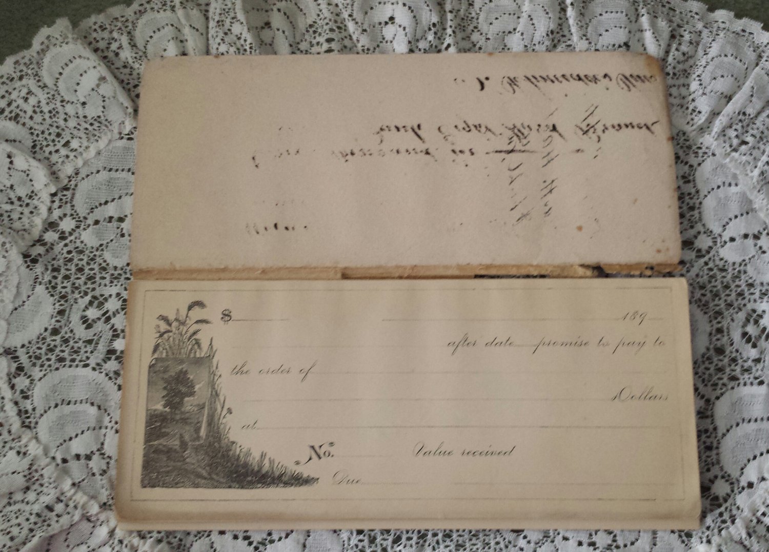 Antique 1800s Blank Promissory Mercantile Note Pad Booklet Blank Notes ...