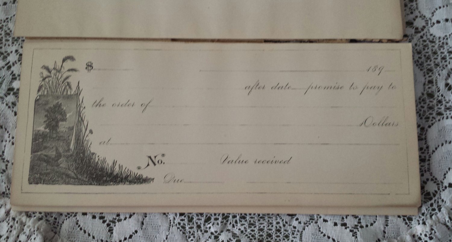Antique 1800s Blank Promissory Mercantile Note Pad Booklet Blank Notes ...