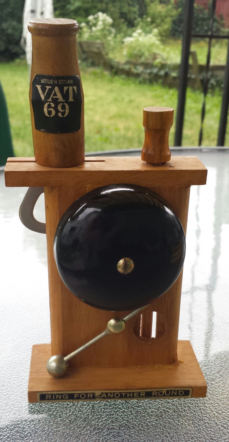 Vintage 70s Bar Bell With Bottle Opener RING FOR ANOTHER ROUND Complete ...