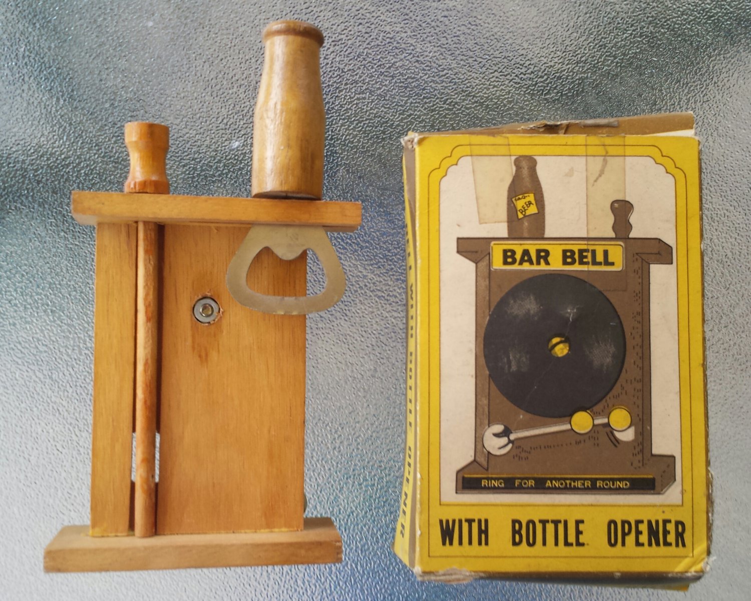 Vintage 70s Bar Bell With Bottle Opener RING FOR ANOTHER ROUND Complete ...