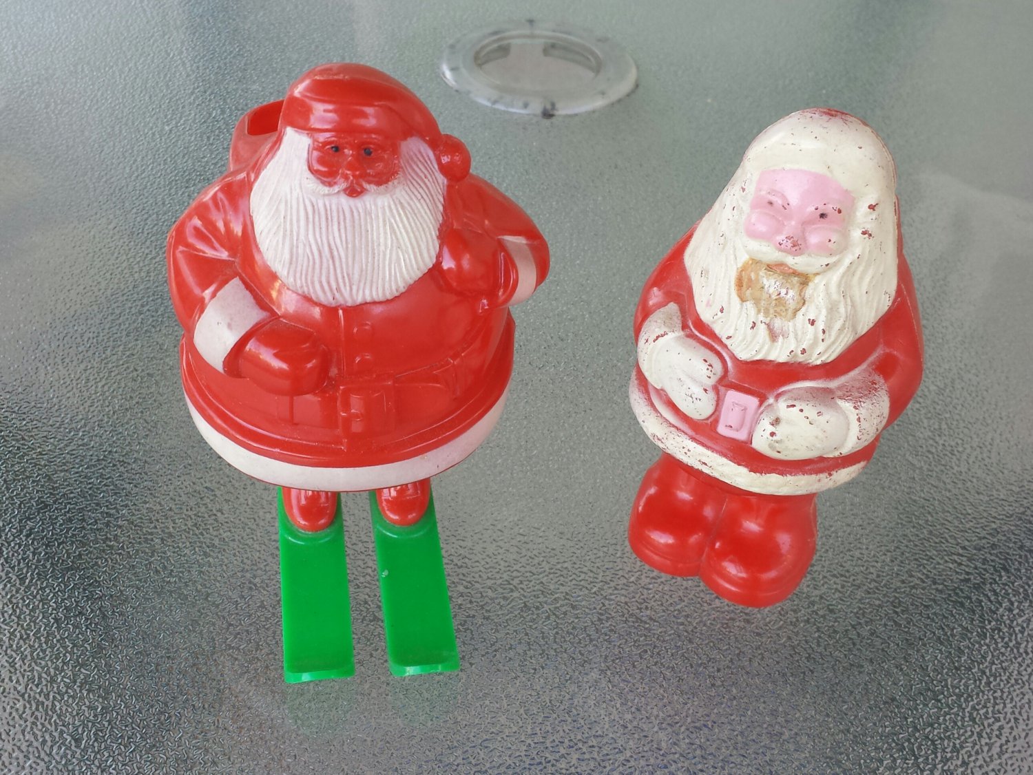Vintage 50s Plastic Santa Claus on Skis Candy Holder & Santa Figure ... Vintage 50s Plastic Santa Claus on Skis Candy Holder & Santa Figure ...