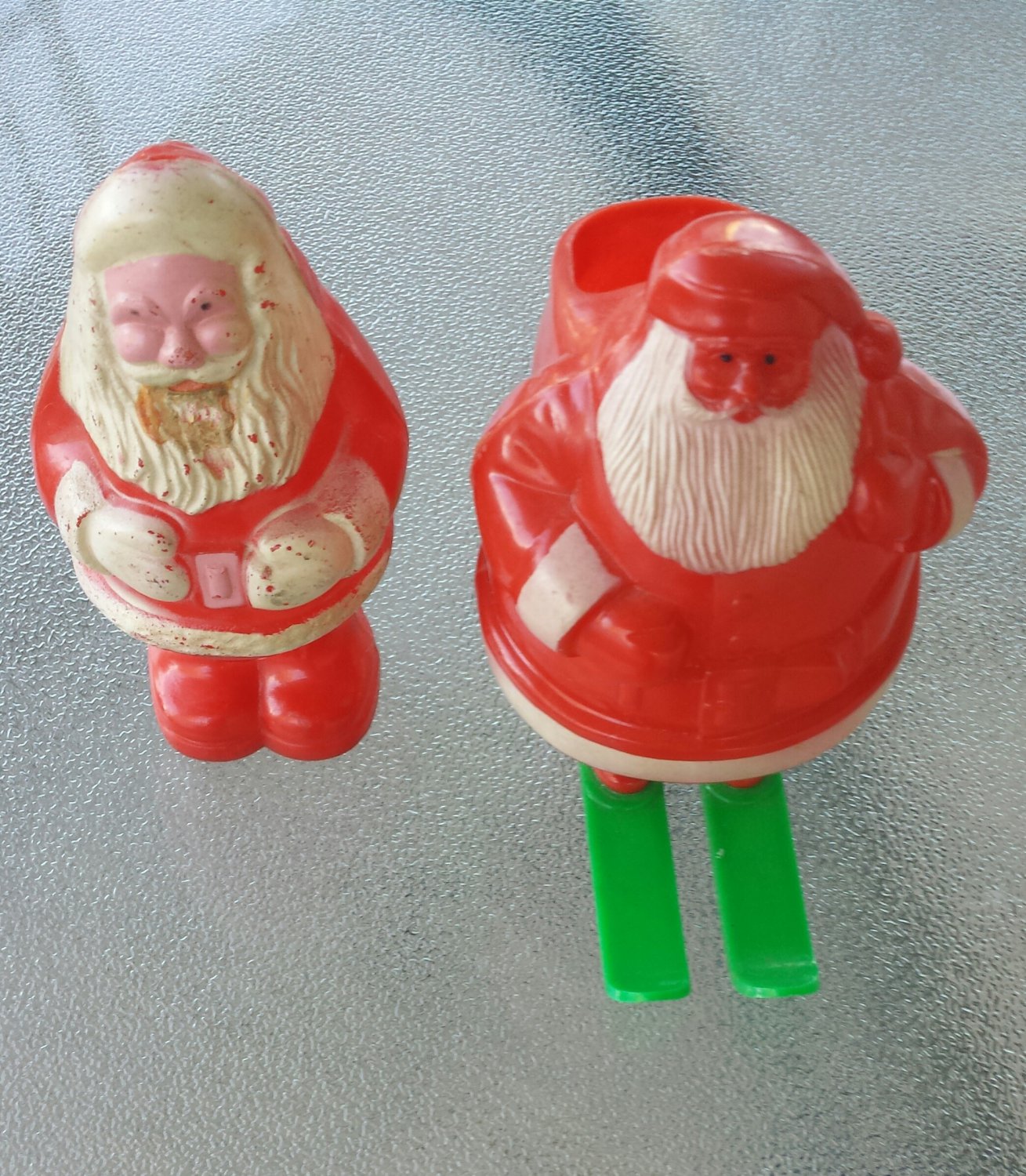 Vintage 50s Plastic Santa Claus on Skis Candy Holder & Santa Figure ... Vintage 50s Plastic Santa Claus on Skis Candy Holder & Santa Figure ...