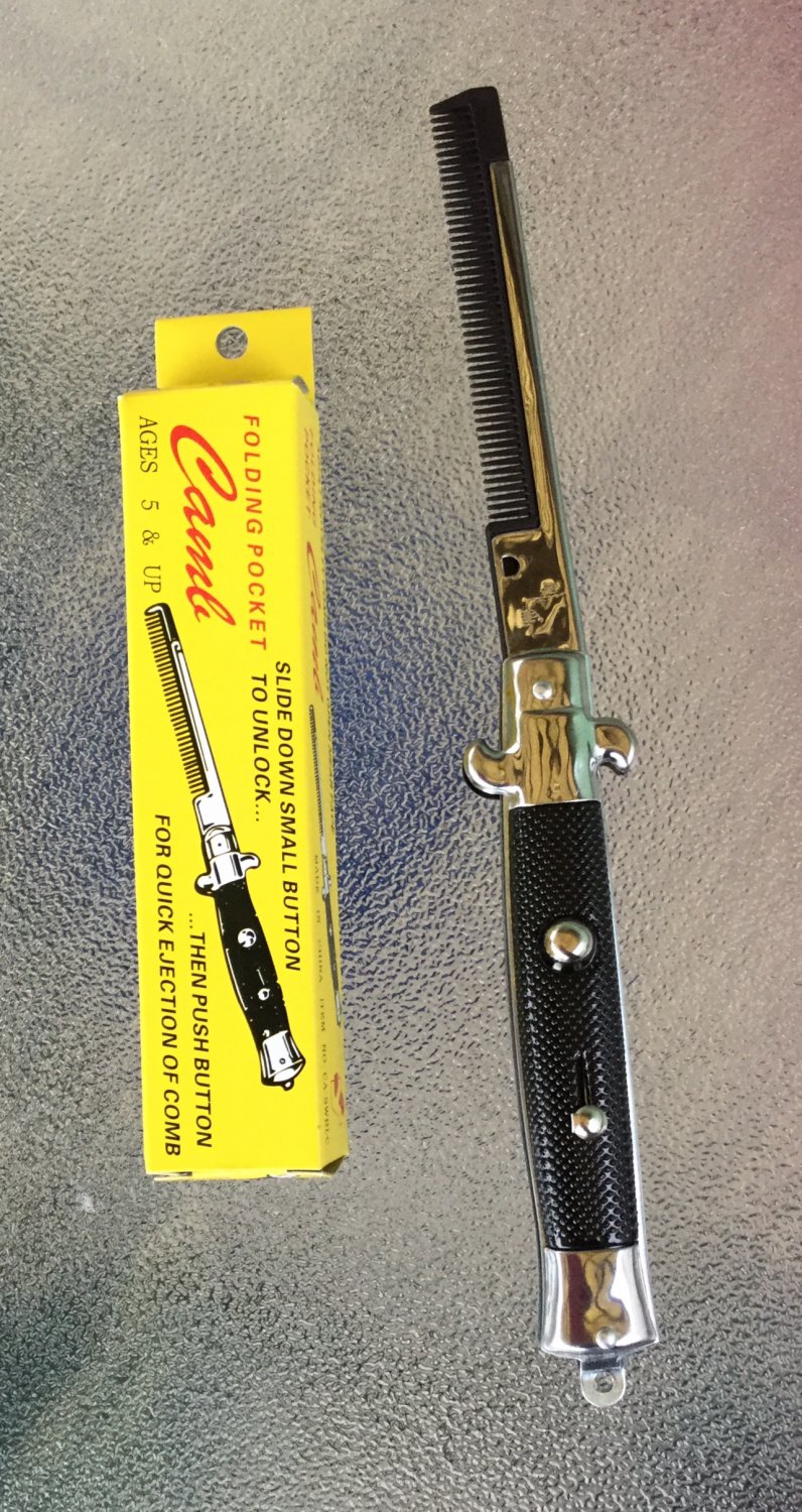 Vintage 50s Style Greaser Rebel Rouser Delinquent Switchblade Comb MINT ...