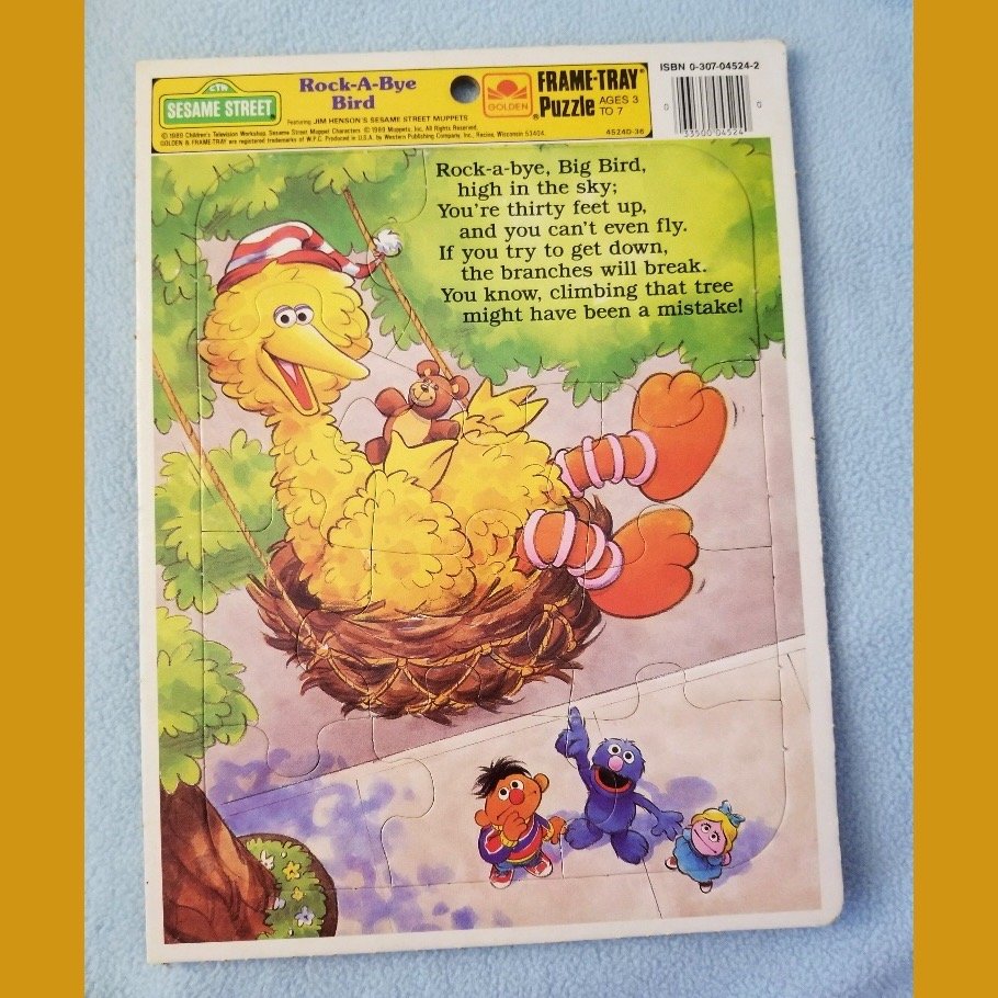 Vintage 80s Sesame Street Big Bird Rock-A-Bye Bird Children’s Golden ...