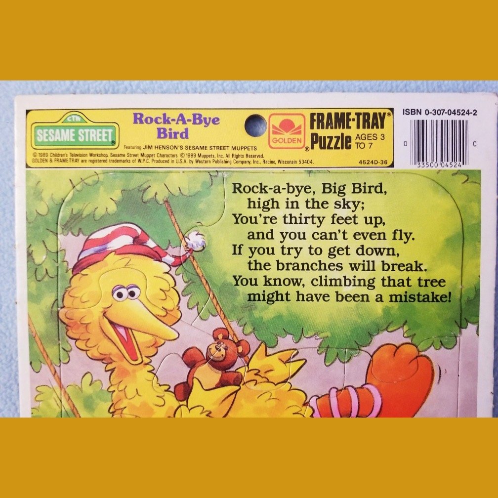 Vintage 80s Sesame Street Big Bird Rock-A-Bye Bird Children’s Golden ...