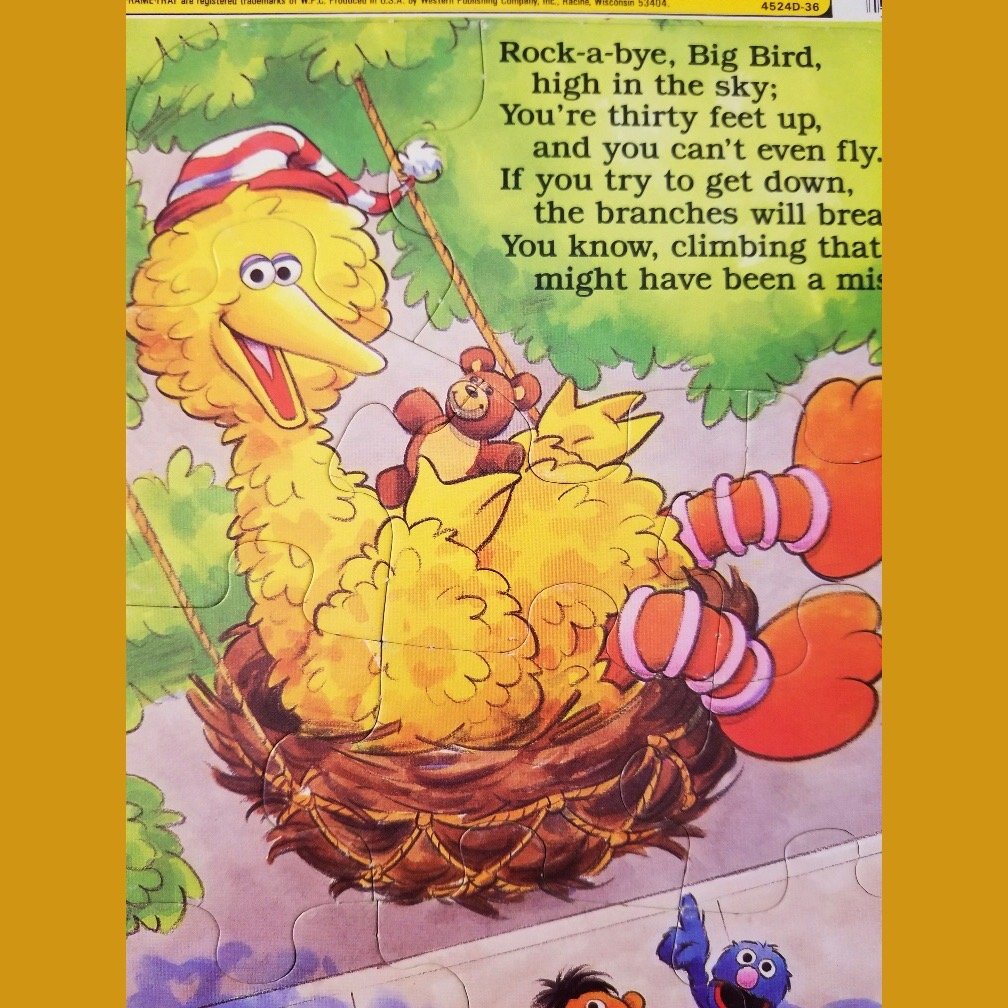 Vintage 80s Sesame Street Big Bird Rock-A-Bye Bird Children’s Golden ...