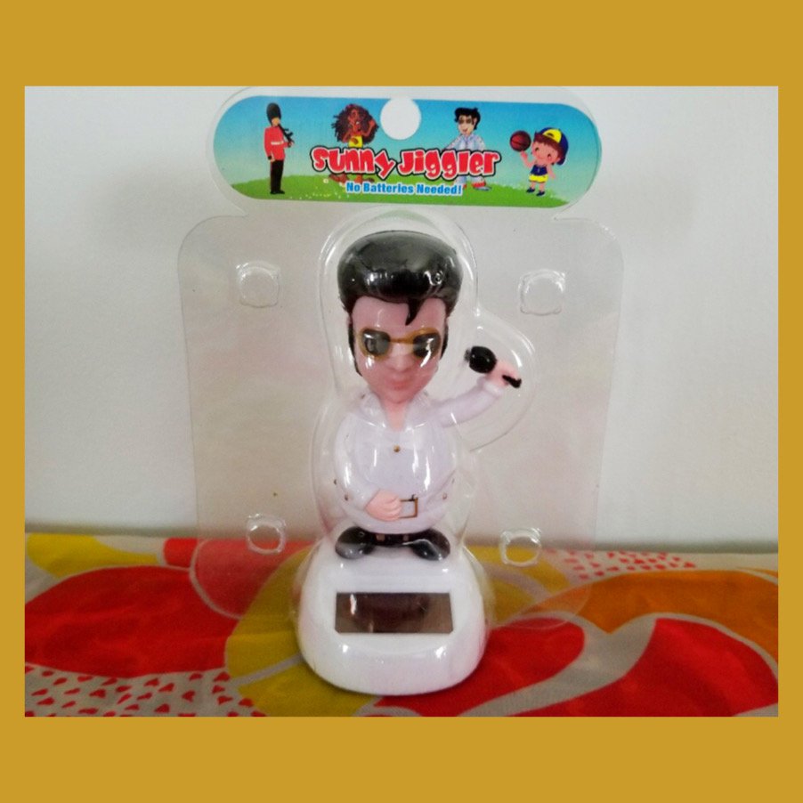 Solar Powered Dancing Elvis Presley THE KING RETRO Novelty Figure MINT NIP