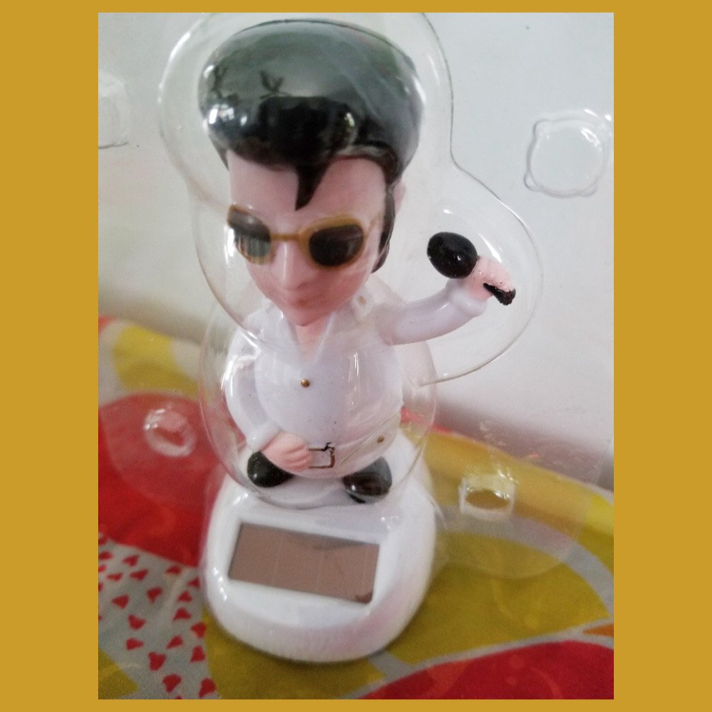 Solar Powered Dancing Elvis Presley THE KING RETRO Novelty Figure MINT NIP