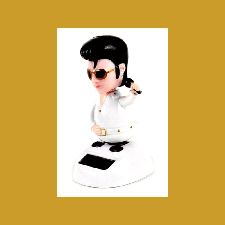 Solar Powered Dancing Elvis Presley THE KING RETRO Novelty Figure MINT NIP