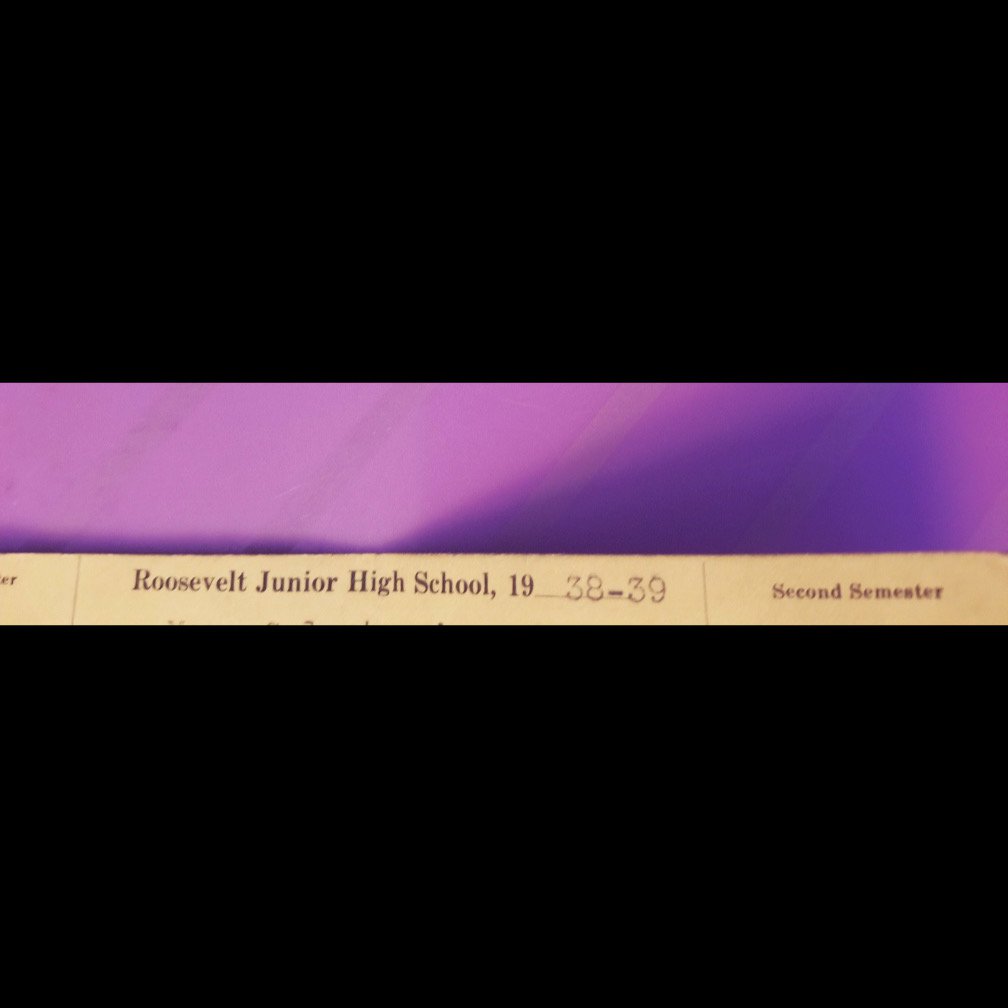 Vintage Roosevelt Junior High School Student Report Card 1938-39