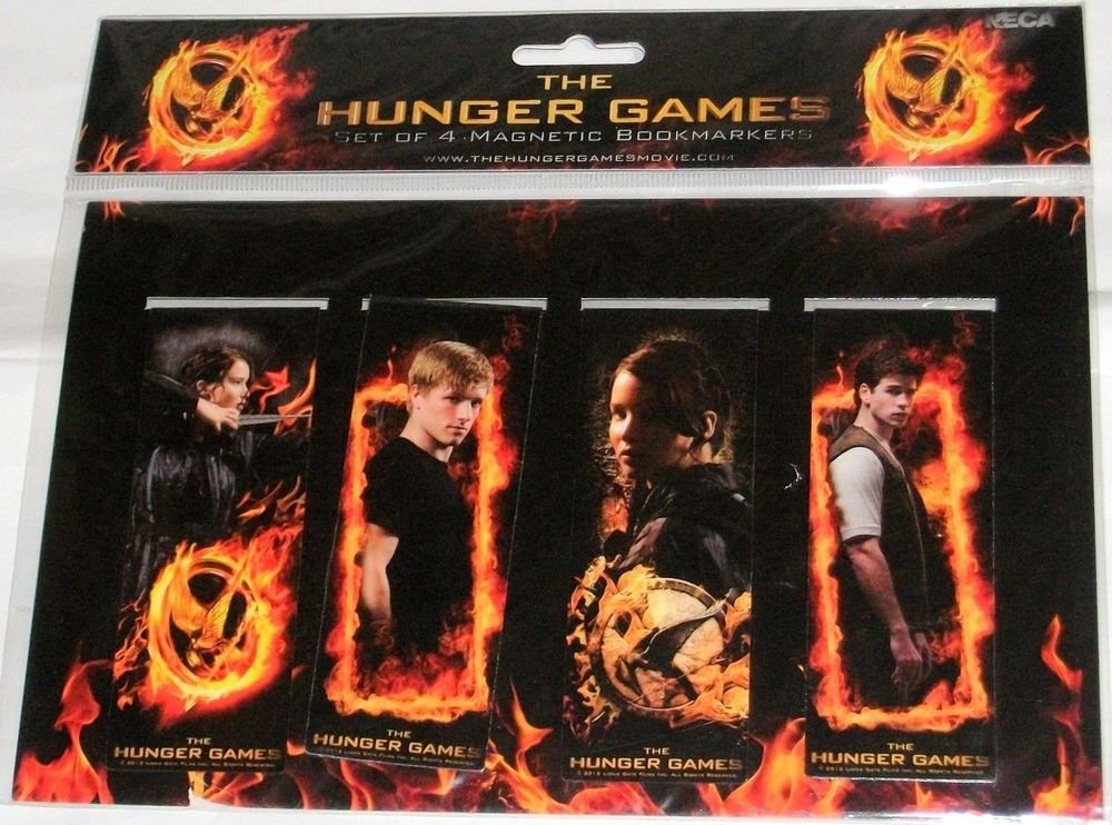 NEW The Hunger Games Set of 4 Magnetic Bookmarks Book Marks Katniss Peeta