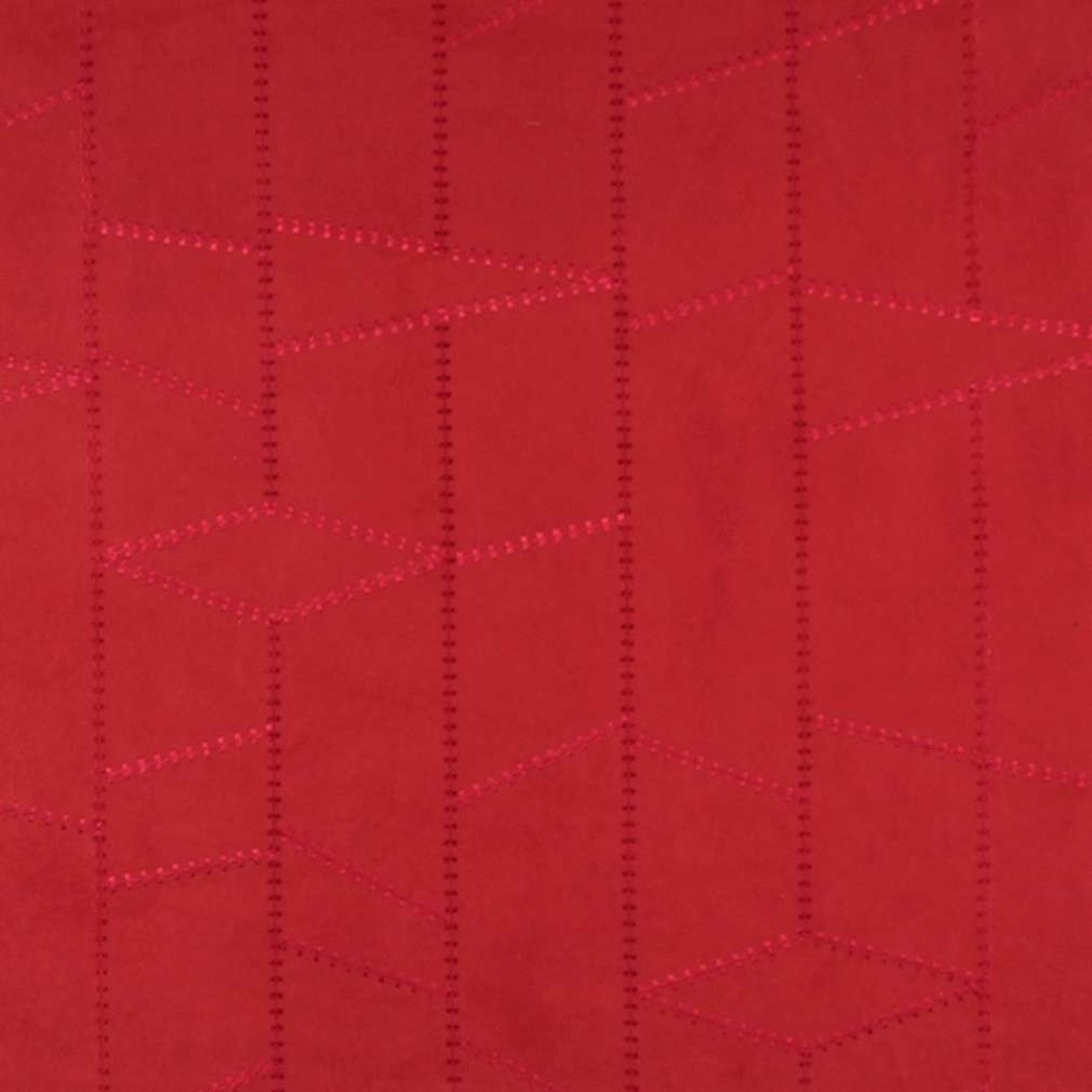 Red Suede Upholstery Fabric By The Yard | Embroidered Stitched ...
