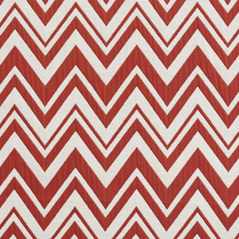 U0010D Red And White Zig Zag Chevron Upholstery Fabric By The Yard