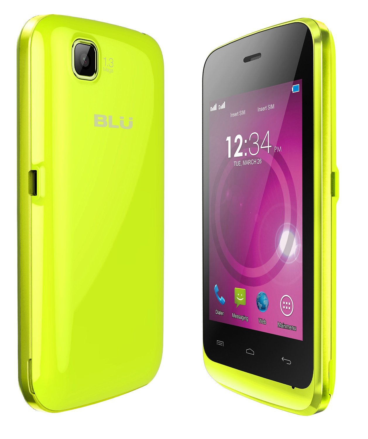 BLU Hero JR S250 Unlocked GSM Dual-SIM Cell Phone - Yellow