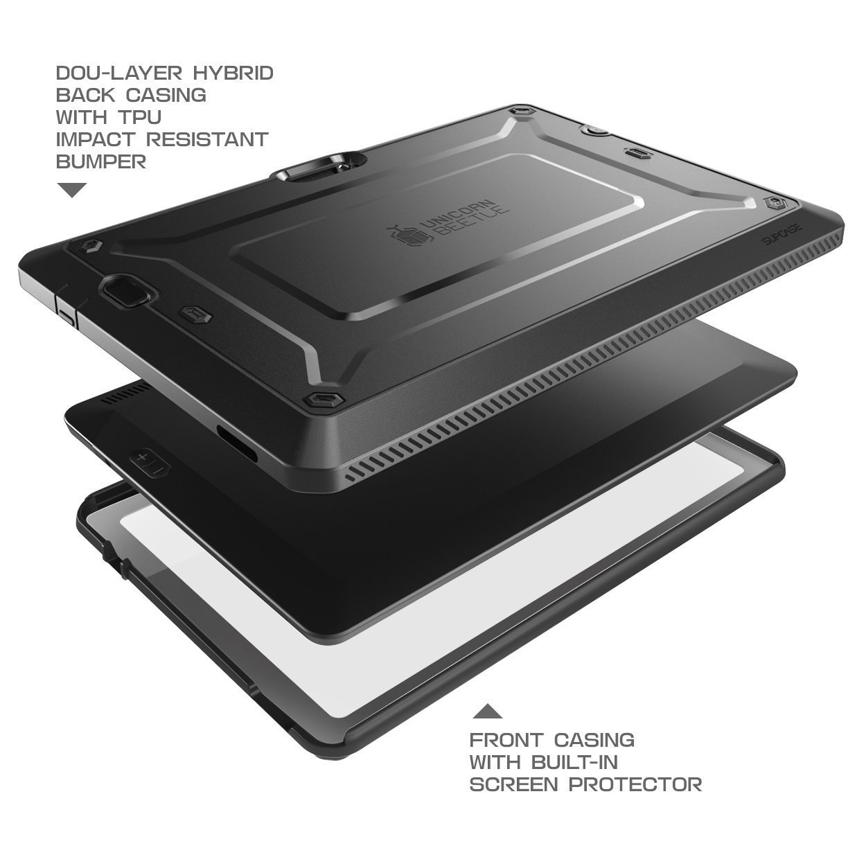 SUPCASE [Heavy Duty] Amazon Fire HDX 8.9 Case (4th Generation) Black ...