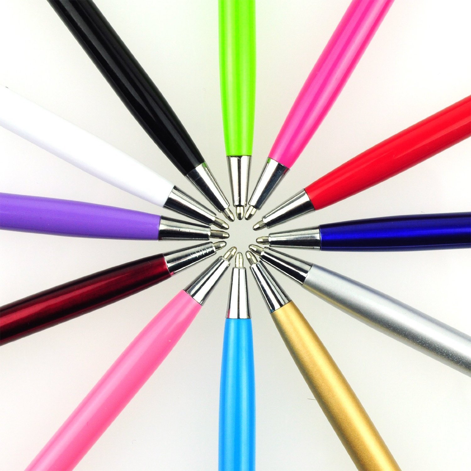 Teviwin 12 Pcs-2 in 1 Slim Capacitive Stylus Pen for iPhone 4/4S 5/5S ...