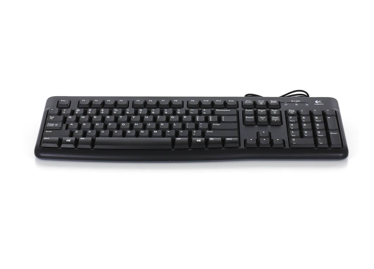 Logitech K120 Black USB Wired Standard Keyboard for PC Computer