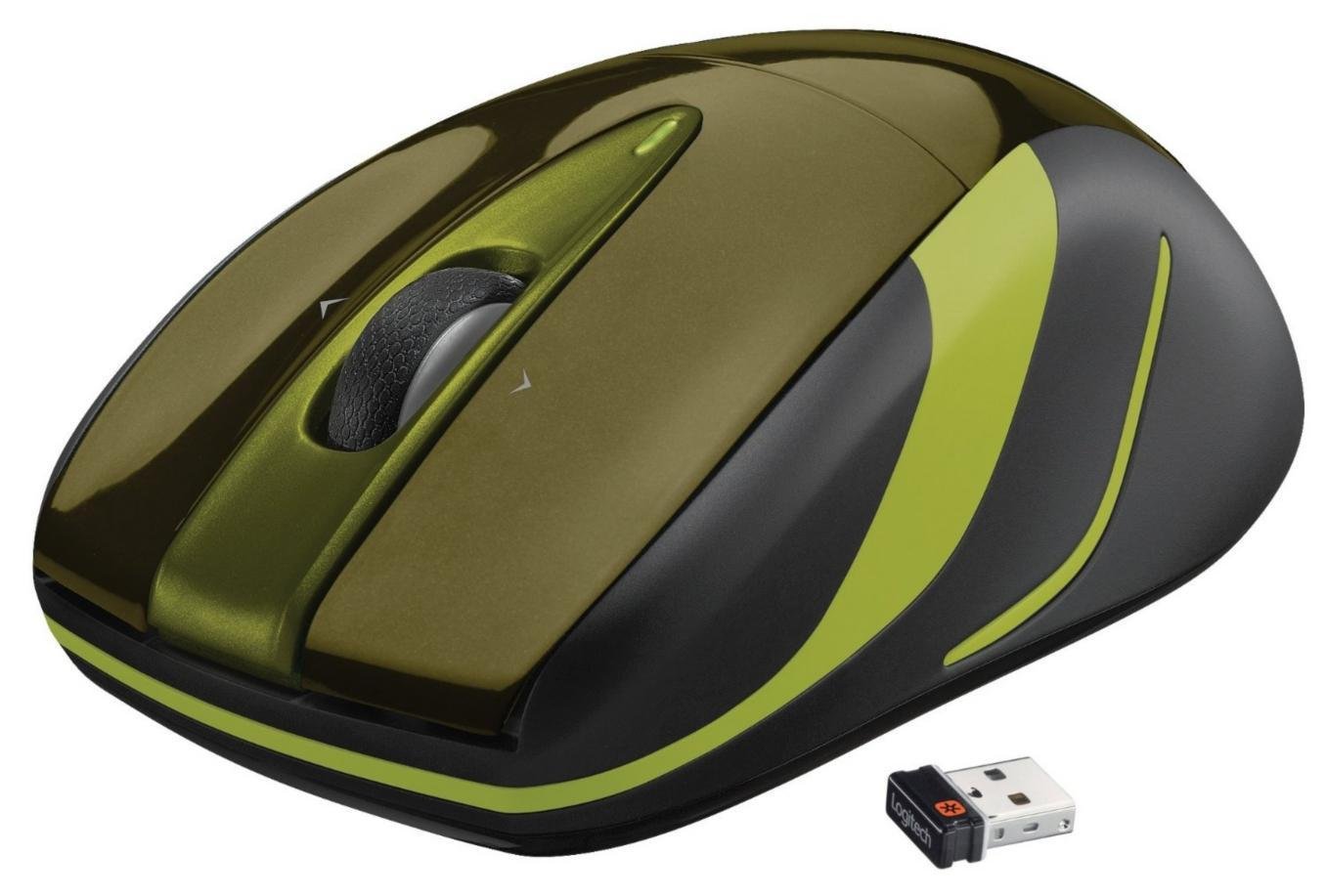 Logitech Wireless Mouse M525 - Green/Gold w/unifying receiver PC Mac