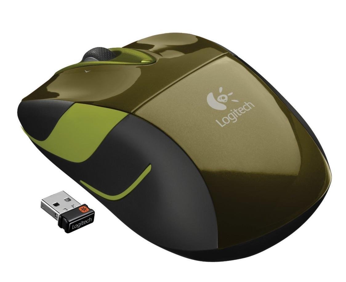 Logitech Wireless Mouse M525 - Green/Gold w/unifying receiver PC Mac