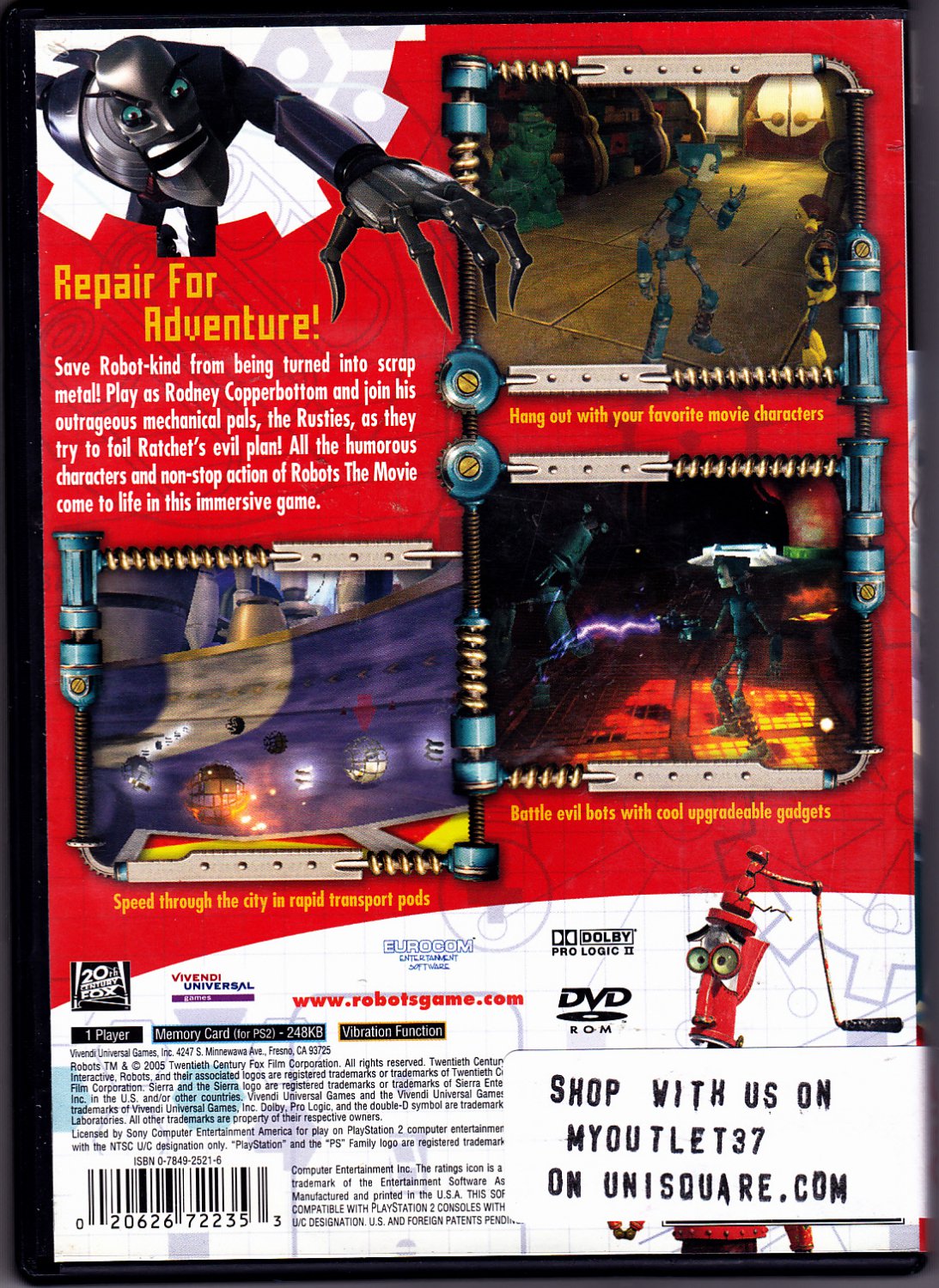 Robots - Playstation 2, 2005 Video Game - COMPLETE - Very Good