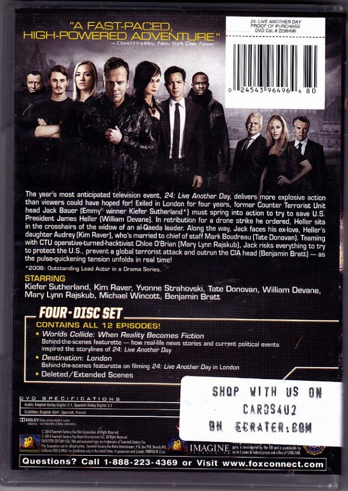 24 Season 1, 2, 3, 4, 5, 6, 7, 8 & 9 DVD Huge Lot - Complete series