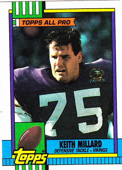 Keith Millard #109 - Vikings 1990 Topps Football Trading Card