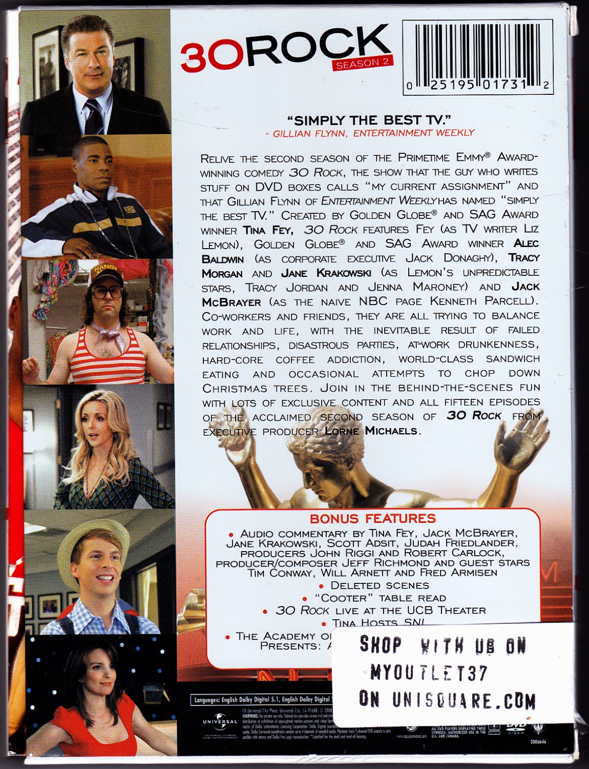 30 Rock - Complete 2nd Season 2008 DVD 2-Disc Set - Very Good