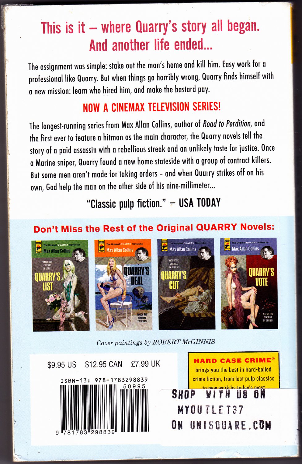 Quarry by Max Allan Collins (Hard Case) 2015 Paperback Book - Very Good