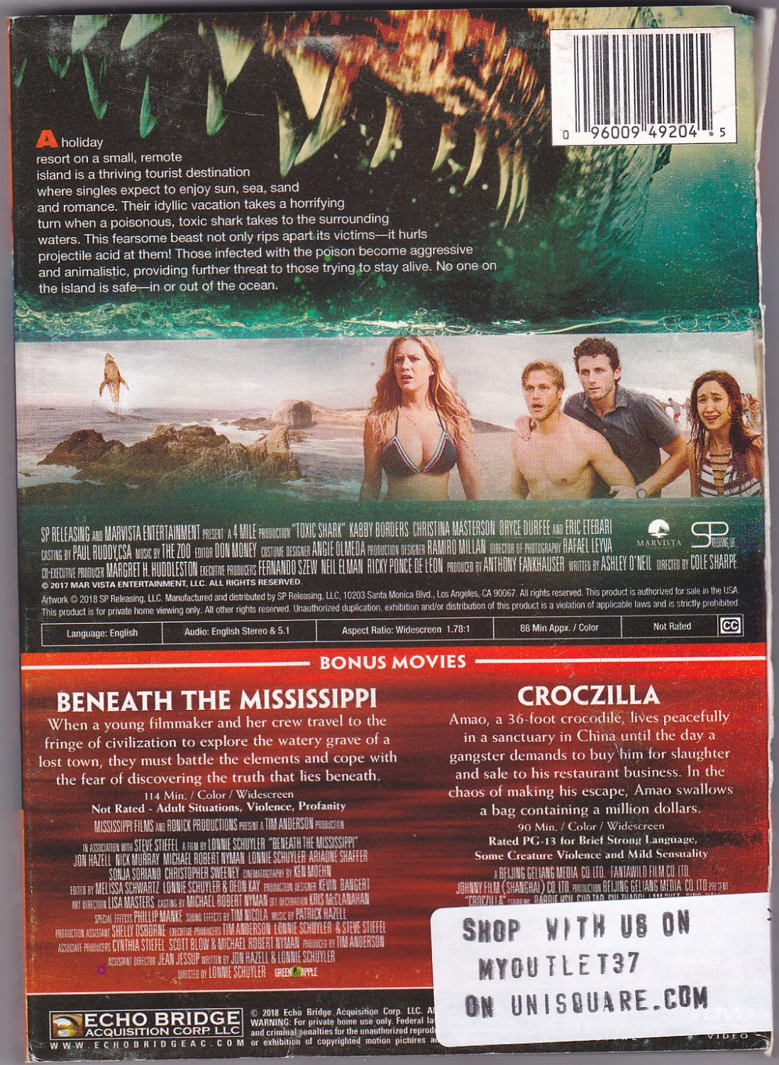 3-Movie Set - Toxic Shark, Beneath The Mississippi & Croczilla DVD 2018 ...