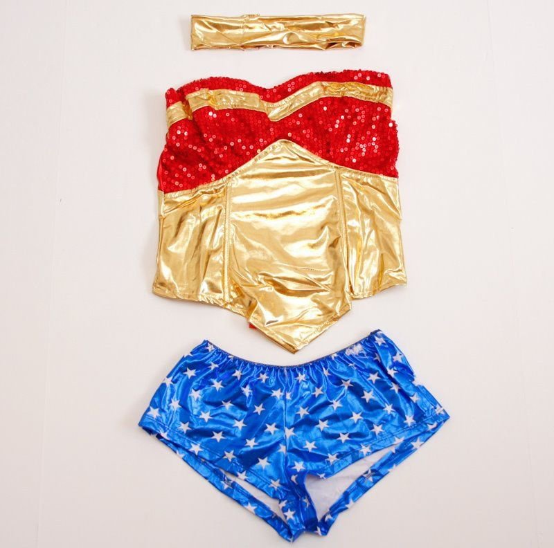 Sexy Wonder Woman Hero Metallic Costume S M NEW cosplay crossfit $99 ...