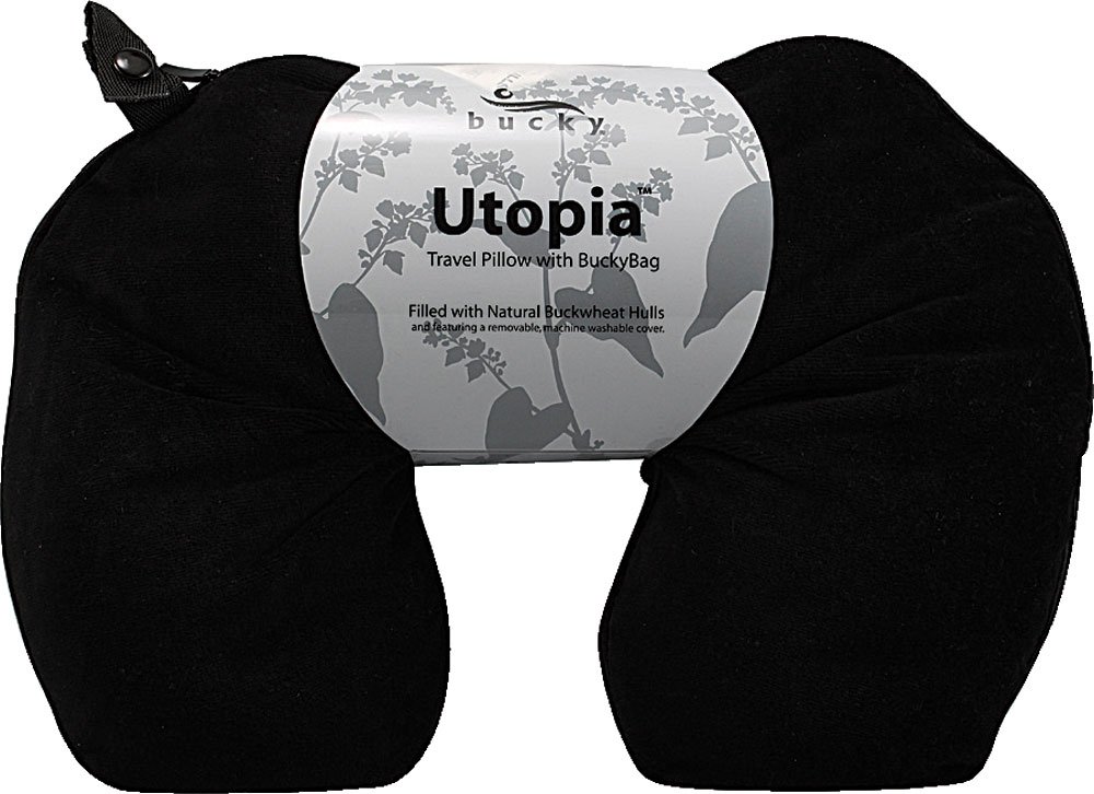 Bucky Utopia Black Neck Travel Pillow with Bucky Bag