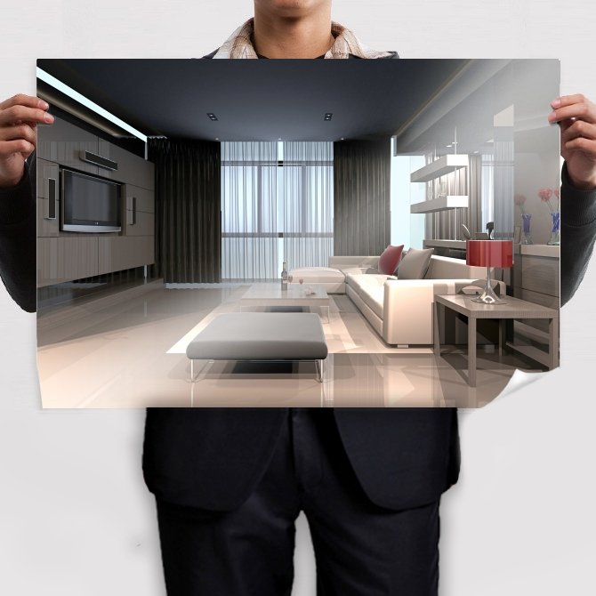 Spectacular Living Room Design Poster 36x24 inch