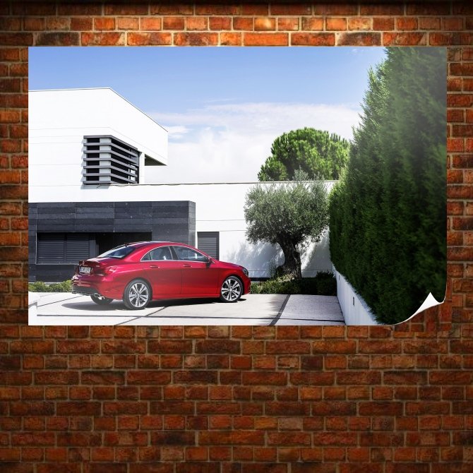 Red Mercedes Cla Poster 36x24 inch