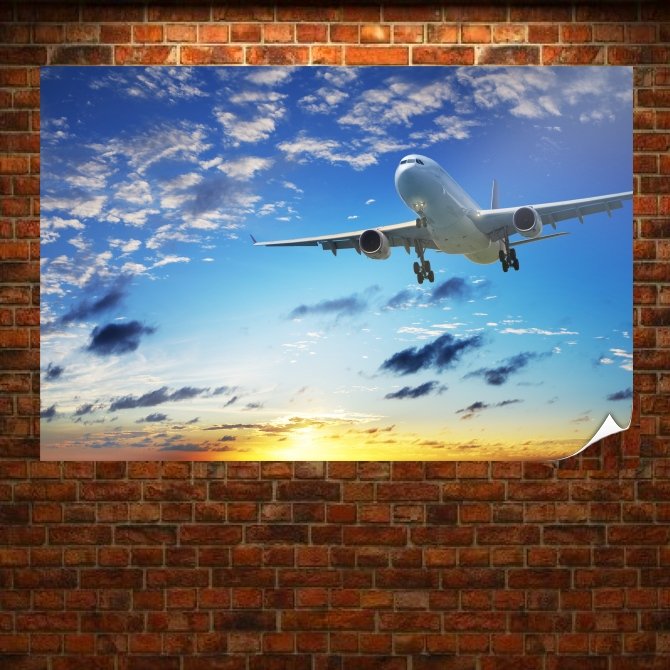 Big Aircraft Flying Poster 36x24 inch
