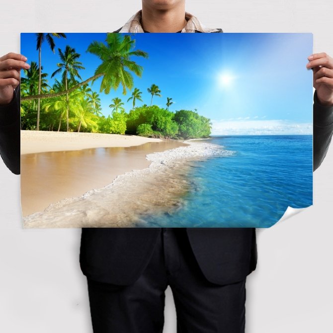 Tropical Beach Corner Poster 36x24 inch