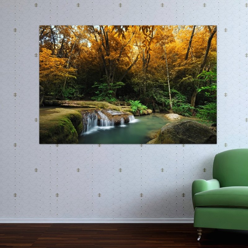 Forest Cascade Corner Poster 36x24 inch
