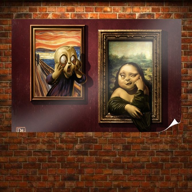 Parodies Of Famous Paintings Poster 36x24 inch
