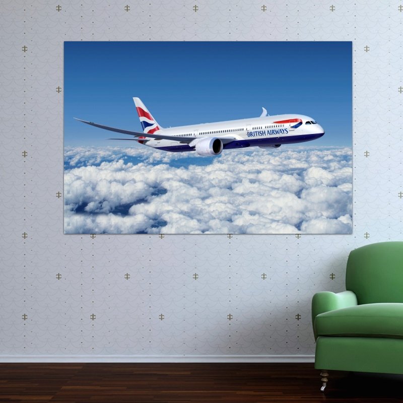 Boeing 777 British Airways Poster 36x24 inch