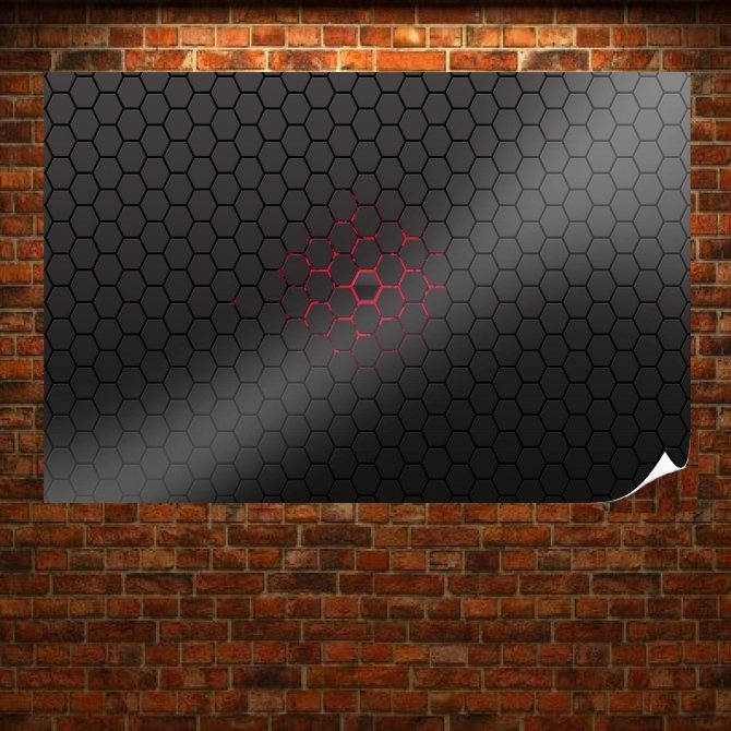 Black Honeycomb Wallpaper Center Lines Backgrounds Poster 36x24 inch