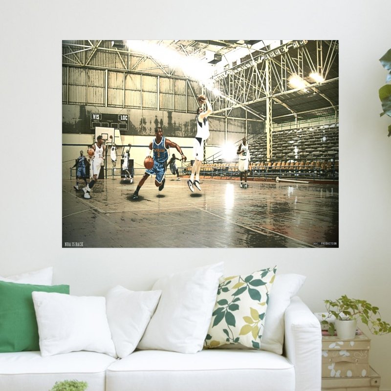 Nba Basketball Court Poster 24x18 inch