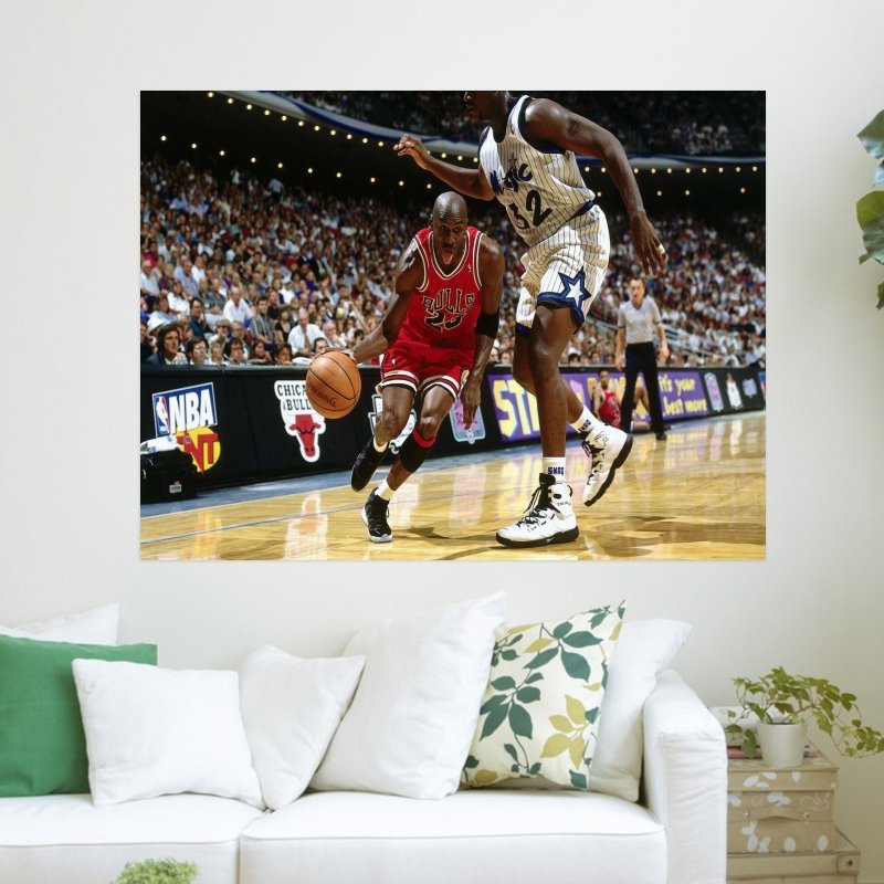 Shaquille O Neal Michael Jordan Poster 24x18 inch