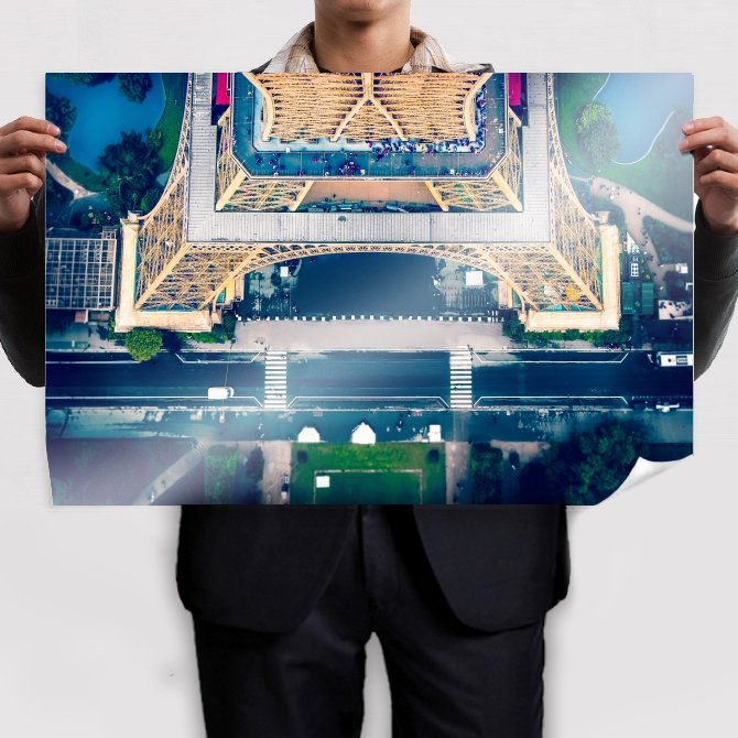 Eiffel Tower Tower Paris Aerial Poster 36x24 inch
