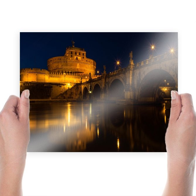 Buildings Bridge Lights Poster 24x18 inch
