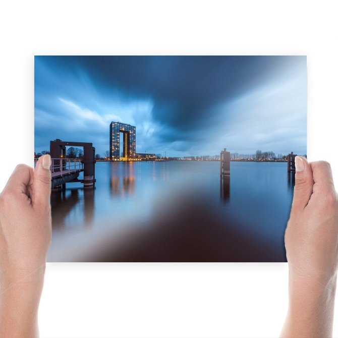 Building Lake Shore Poster 24x18 inch