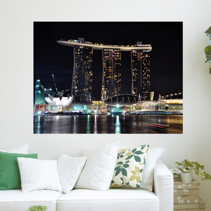 Buildings Night Poster 24x18 inch