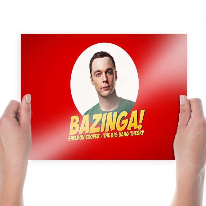 Big Bang Theory Bazinga Jim Parsons Red 3d Tv Movie Poster 24x18 inch