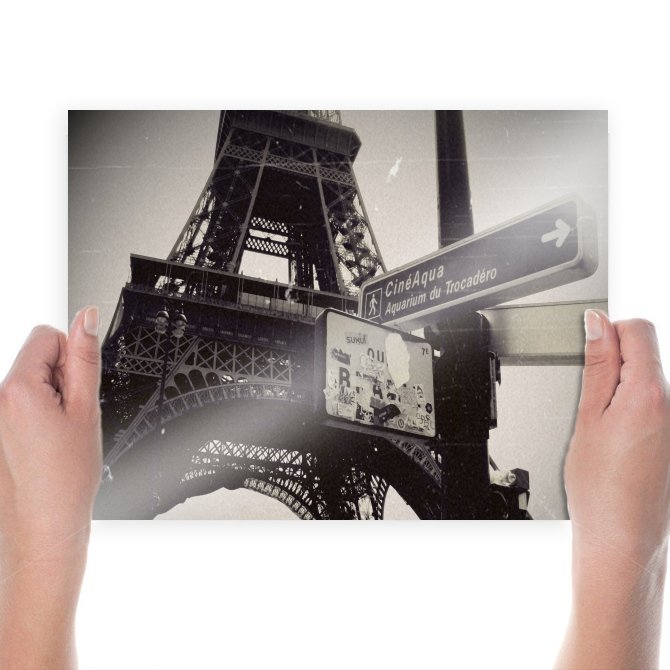 Eiffel Tower Paris Signs Poster 24x18 inch