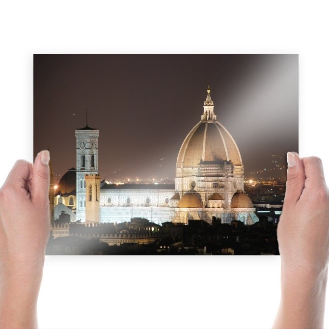 Florence Duomo Night Building Poster 24x18 inch